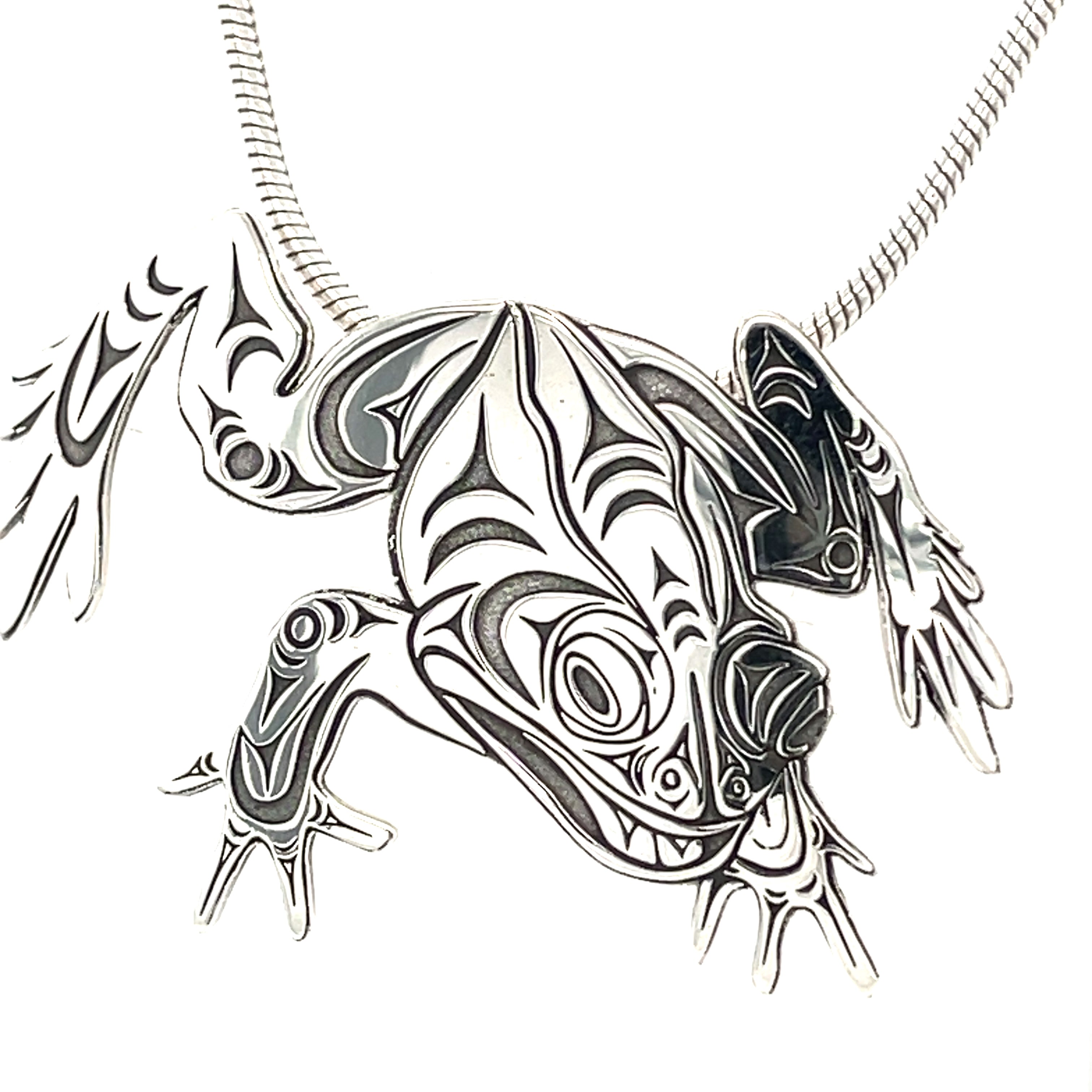 Pendant - Sterling Silver - Cutout - Leaping Frog – Wickaninnish Gallery
