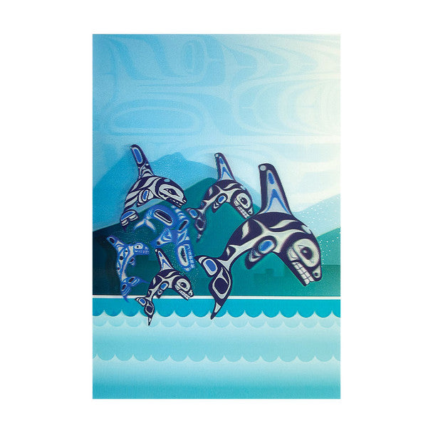 3D Lenticular Postcard - Orca Family – Wickaninnish Gallery