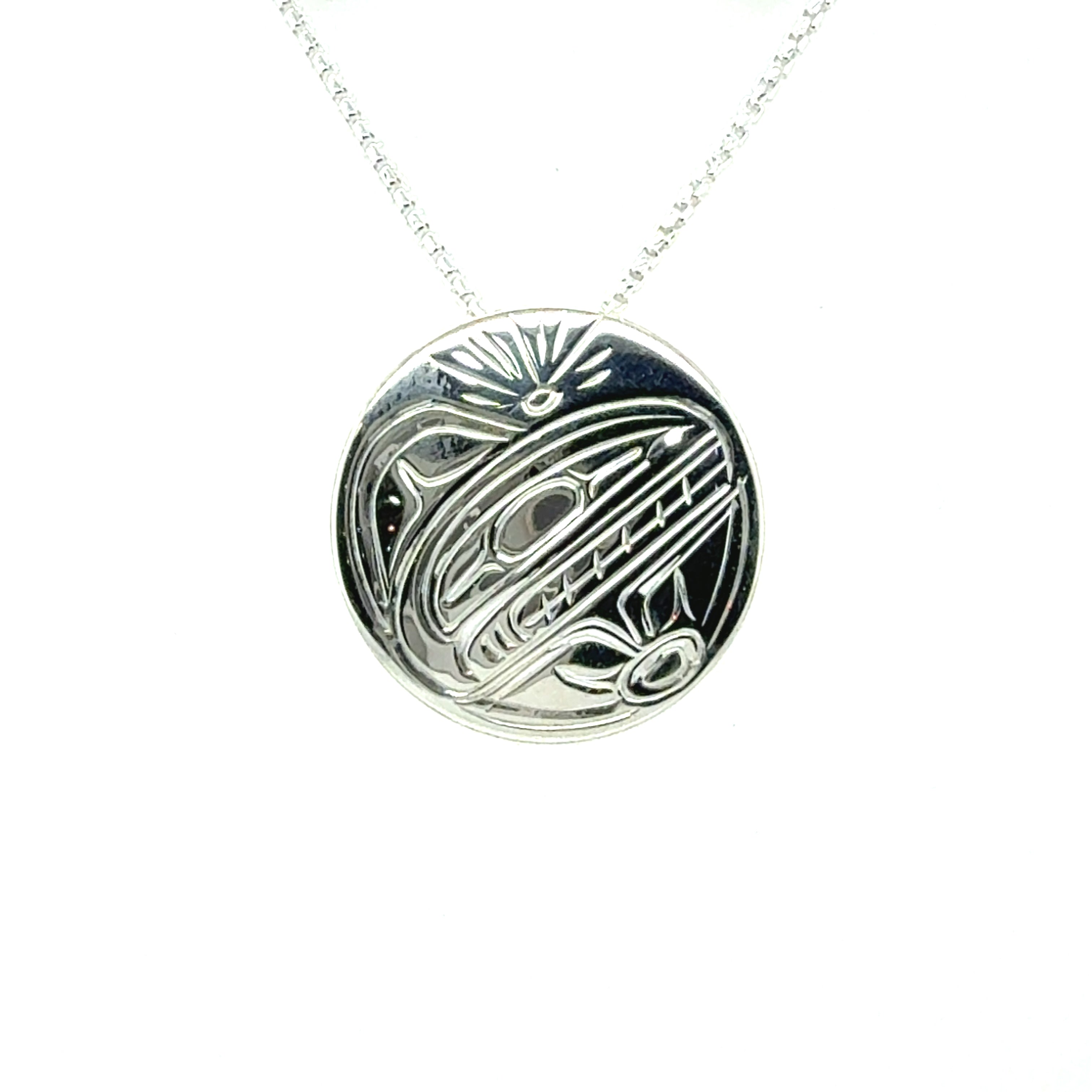 Pendant - Sterling Silver - Round - Orca – Wickaninnish Gallery