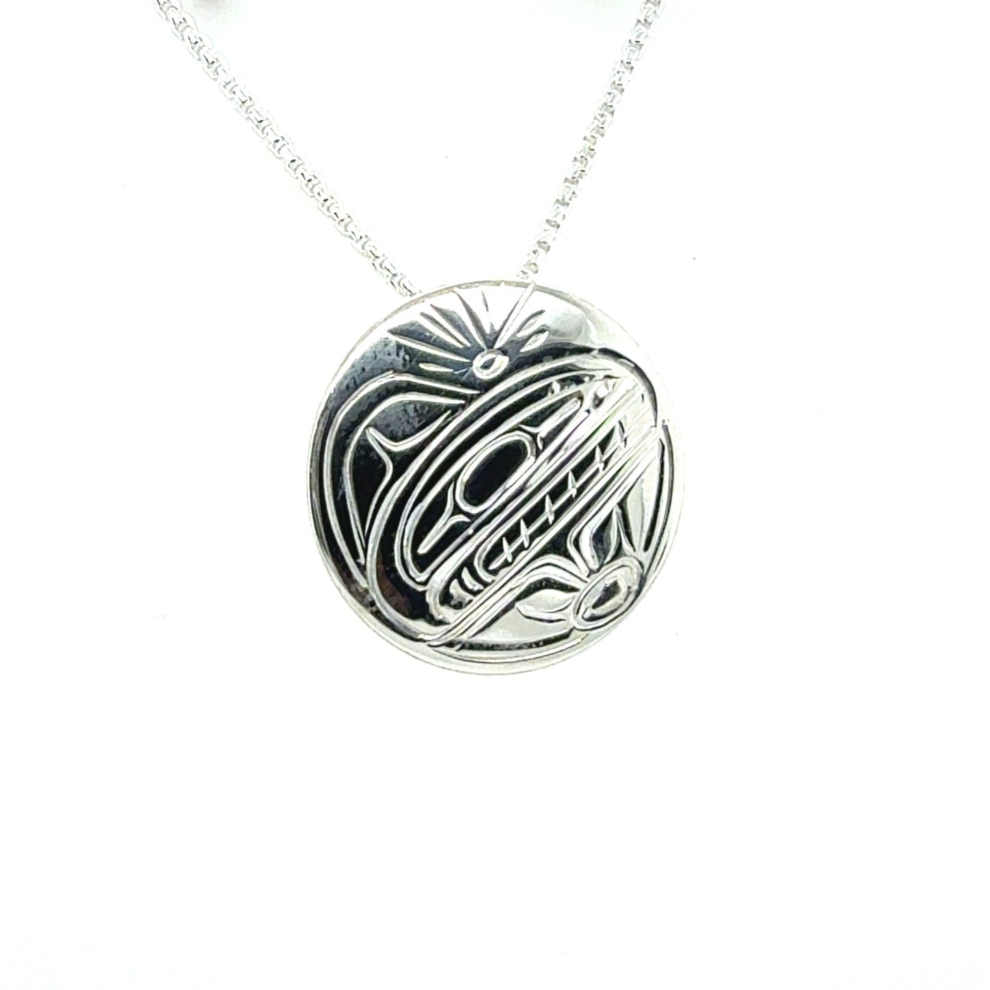 Pendant - Sterling Silver - Round - Orca – Wickaninnish Gallery