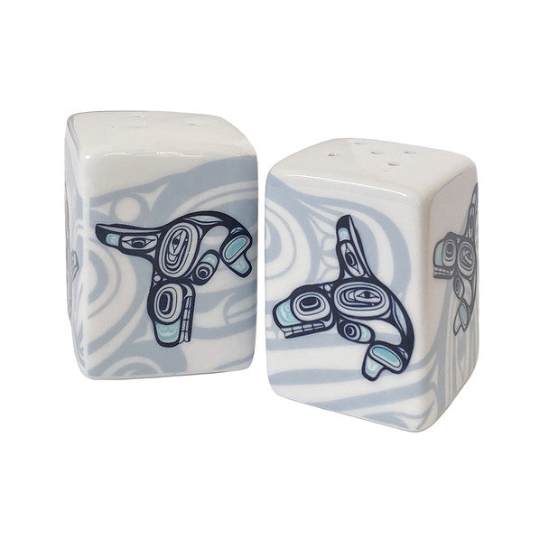 Salt & Pepper Shaker Set - Ceramic - Whale – Wickaninnish Gallery