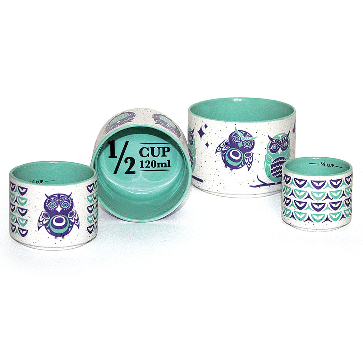 Measuring Cup Set - Ceramic - Owl – Wickaninnish Gallery